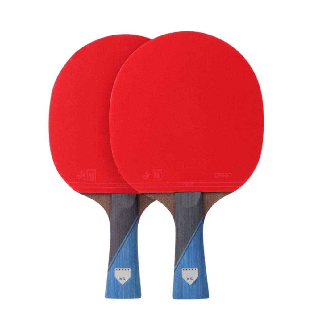 KATUEF Table Tennis Racket,Bats-Ping Pong Racket Set-2 Rackets and Suitcase-ITTF Approved 5 Star Rubber Racket, Long Handle/Short Handle, Office-Home-Indoor or Outdoor Game Entertainment