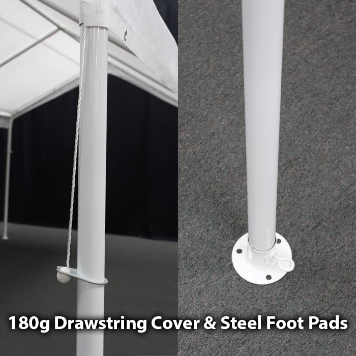 King Canopy Hercules 18-Feet by 20-Feet, 2-Inch Steel Frame, 8-Leg, Carport, White