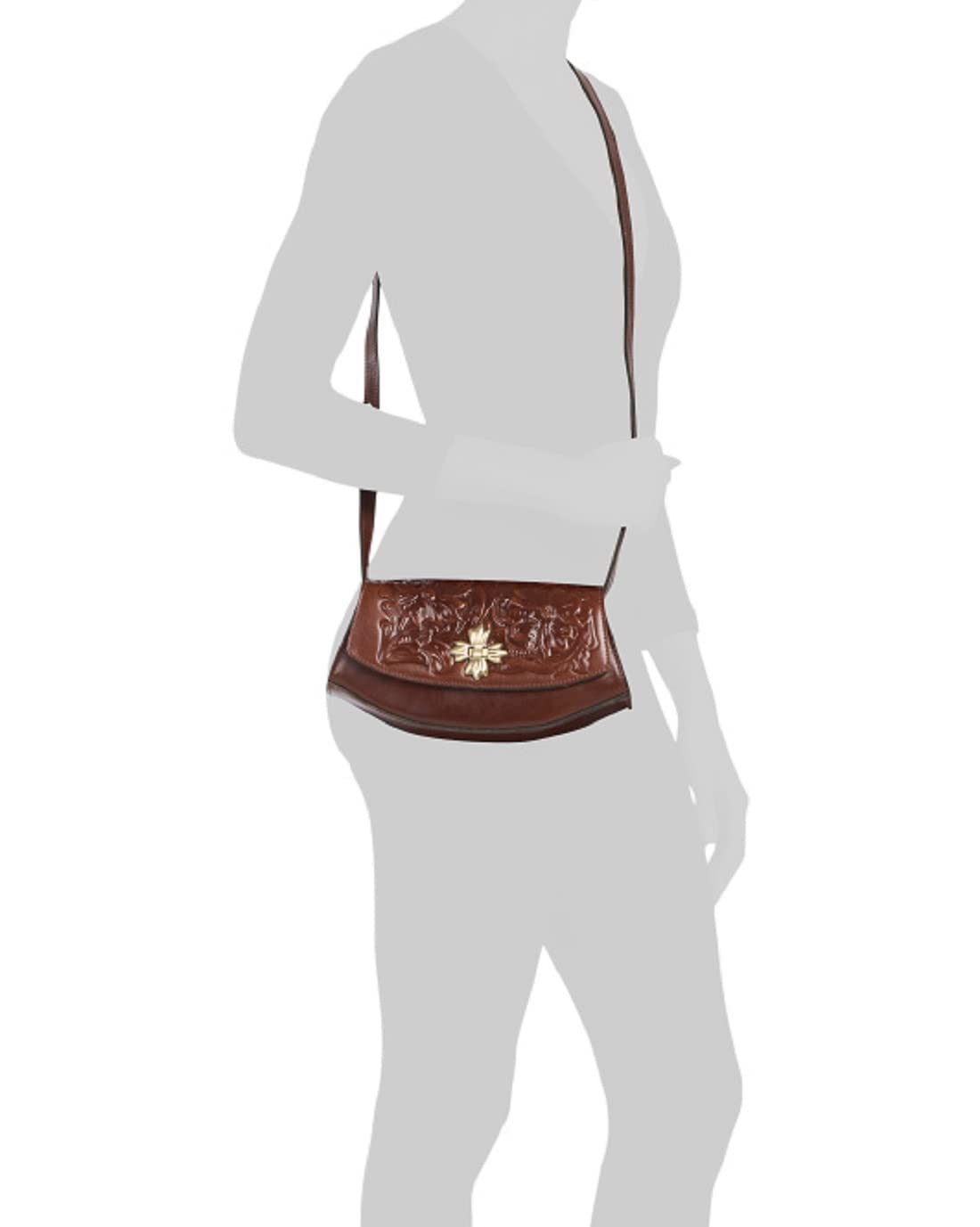 Patricia Nash Leather Handley Crossbody Floret Twist Closure