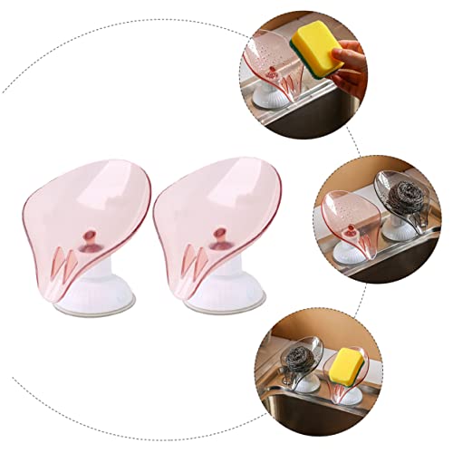 LIGHTAOTAO 2pcs Soap Box Plastic soap Dish Suction Cup soap Holder Water draining soap Dish Compact soap Rack Bathtub Trays for tub Foam Hand soap Dispenser Wall Soap Dispenser Tray Storage