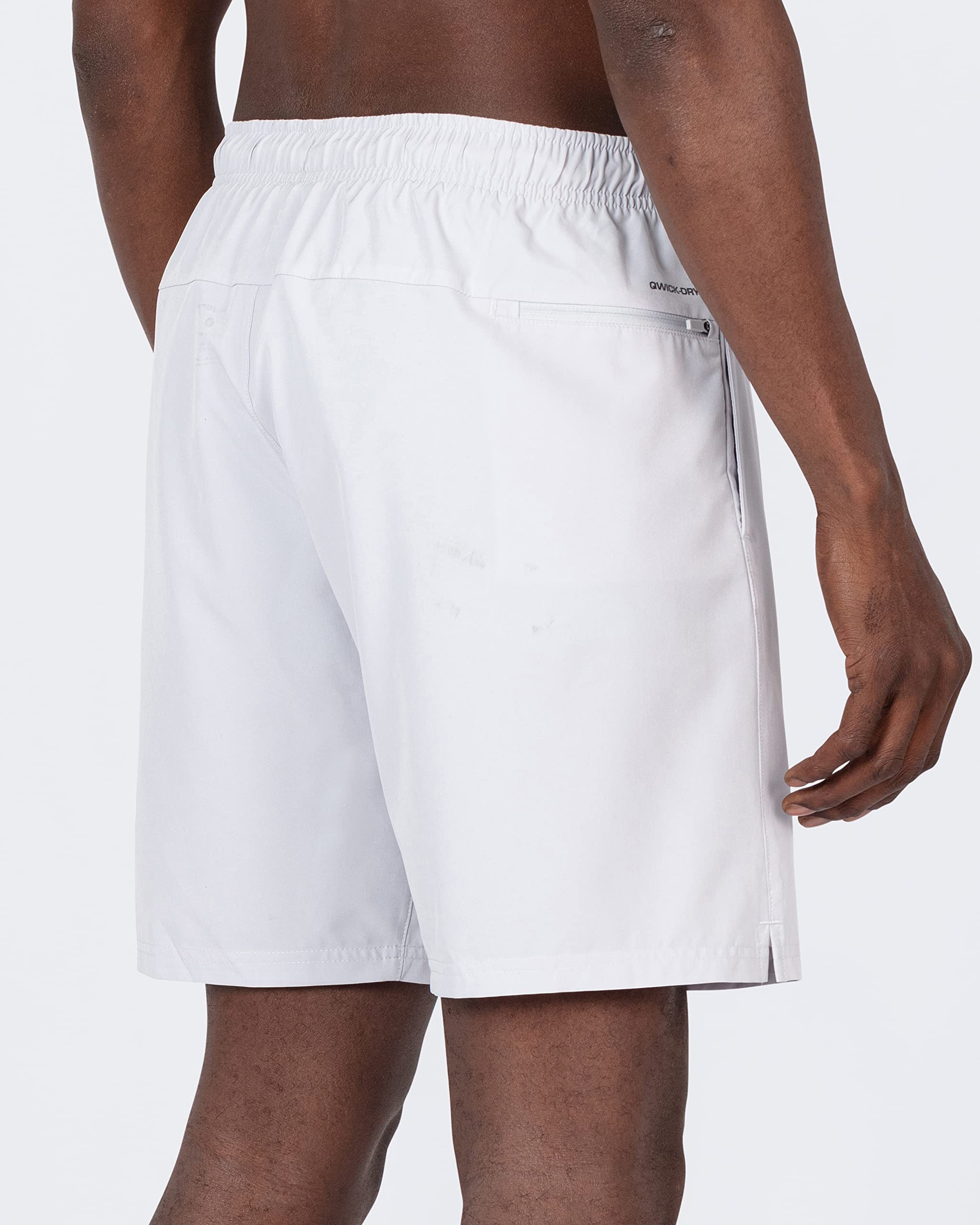 Layer 8 Men’s Shorts Two Pack All Purpose 7 and 9 Inch Woven Stretch Athletic Training Shorts with Pockets and Zip Pocket (Medium Black/Navy 7 Inch 2 Pack)