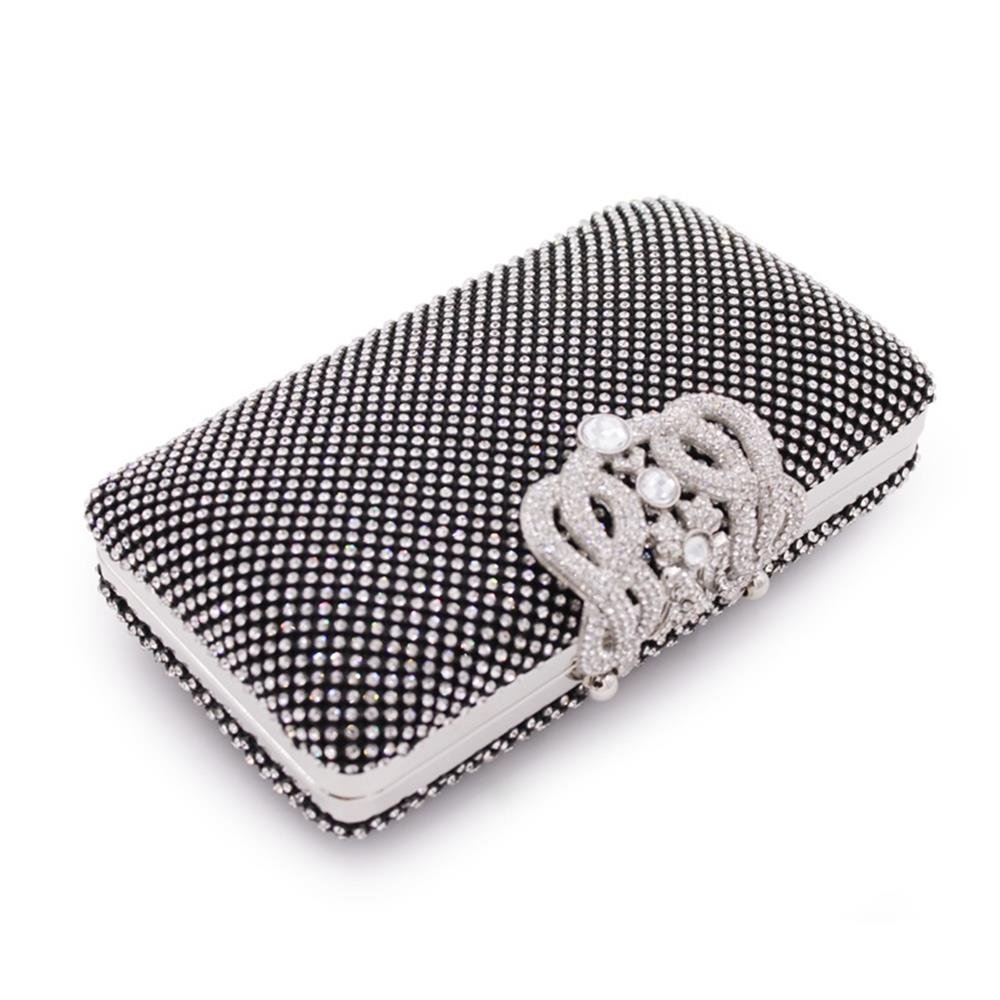 Kingluck Rhinestones with crown Special Ocassion wedding handbags/Evening Clutches(silver)
