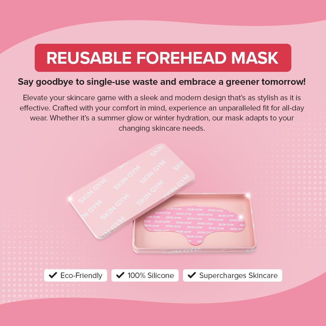 SKIN GYM Silicone Forehead Wrinkle Patches Reusable - Disposable Forehead Wrinkles Treatment to Smooth & Help Skincare Products | Eco Friendly, Anti-aging, 100% Silicone & Reusable Brow Mask
