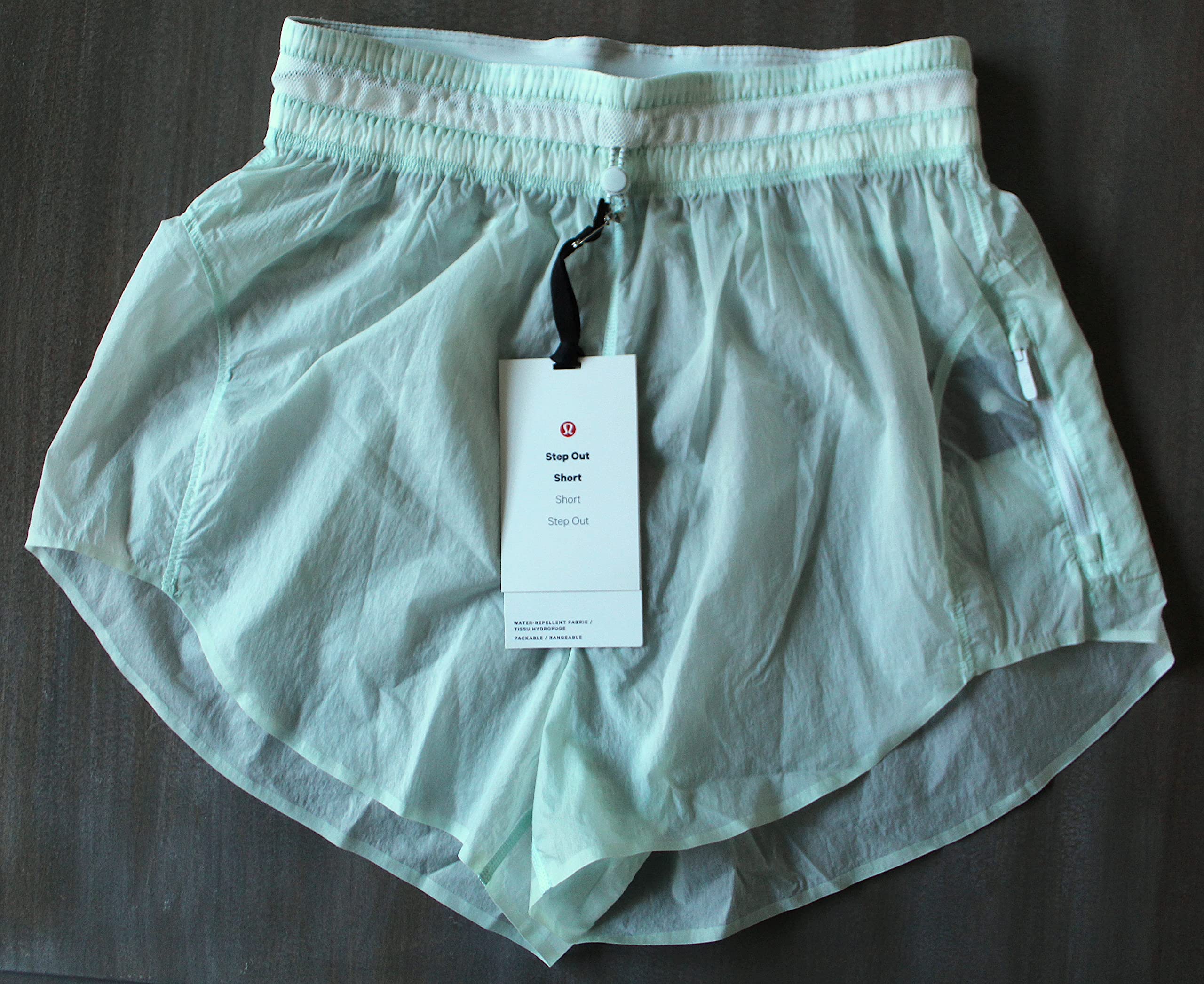 Lululemon Women's Step Out 3" High Rise Shorts Womens Size 6 Ocean Air Green Sheer Short