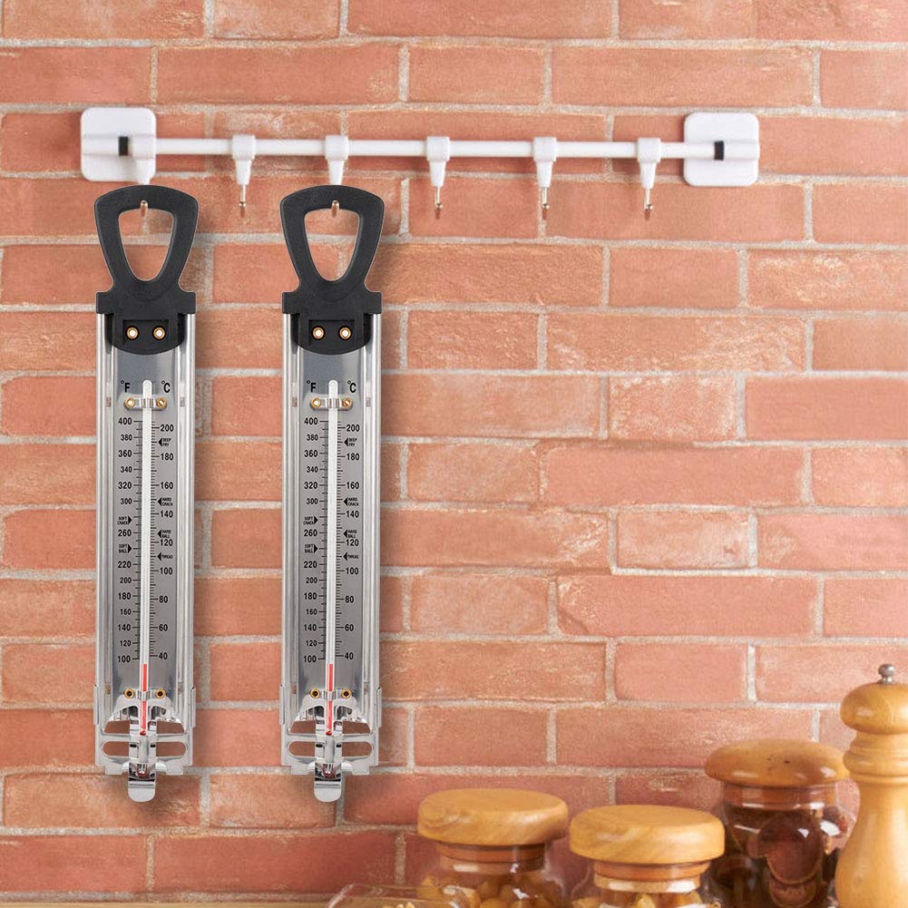 Stainless Steel Candy Deep Fry Food Cooking Kitchen Thermometer,Candy Thermometer , Fahrenheit Celsius Double Scale Display Household Kitchen Hanging Candy Thermometer, Candy Thermometer ,Stainle