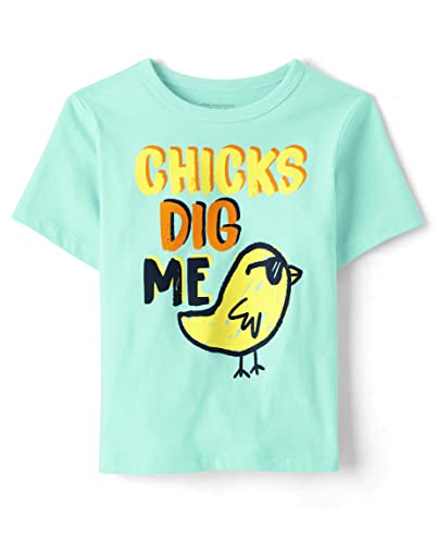 The Children's Place Baby Toddler Boys Short Sleeve Multi Color Graphic T-Shirt, Easter Chick, 4T