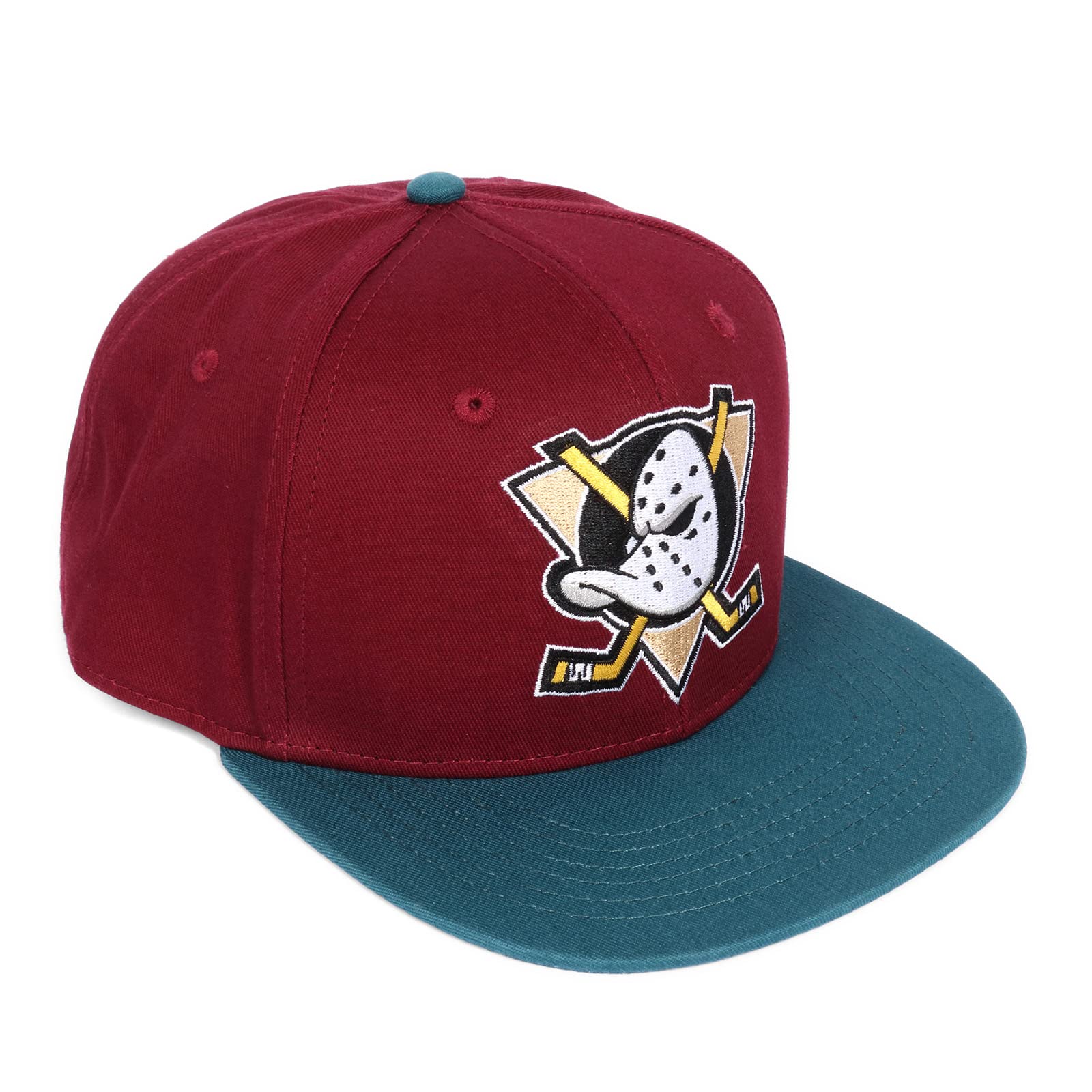 Mighty Ducks #96 Conway Different Logo Classic Duck hat Men's Flat Cap Hip Hop Red(Cyan) Size (S-XL)