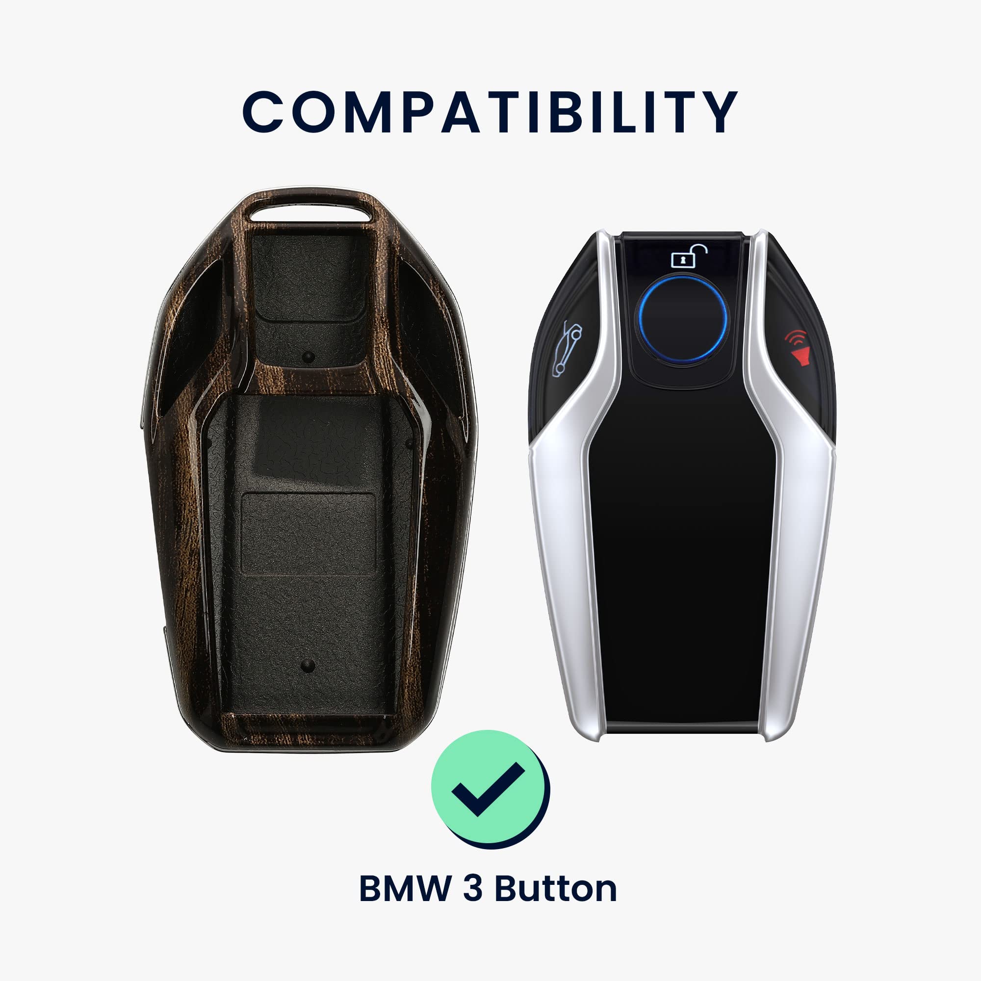 kwmobile Key Cover Compatible with BMW - Carbon