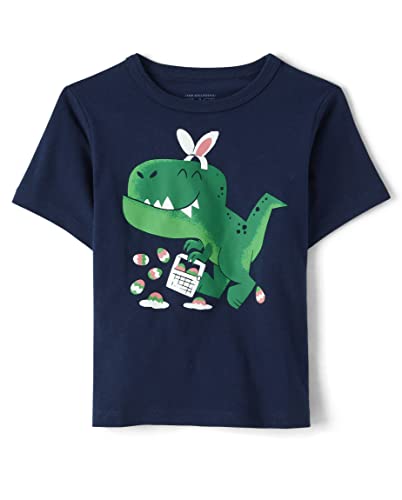 The Children's Place Baby Boys' and Toddler Equality for All Short Sleeve Graphic T-Shirts, Easter Dino, 2T