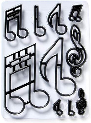 Musical Note Fondant Cutter, Dfinego 10PCS Cookie Cutters Set for Party/Anniversary/Wedding/Engagement Cake Decorating Fondant Mould Sugar Craft Cutting Tool