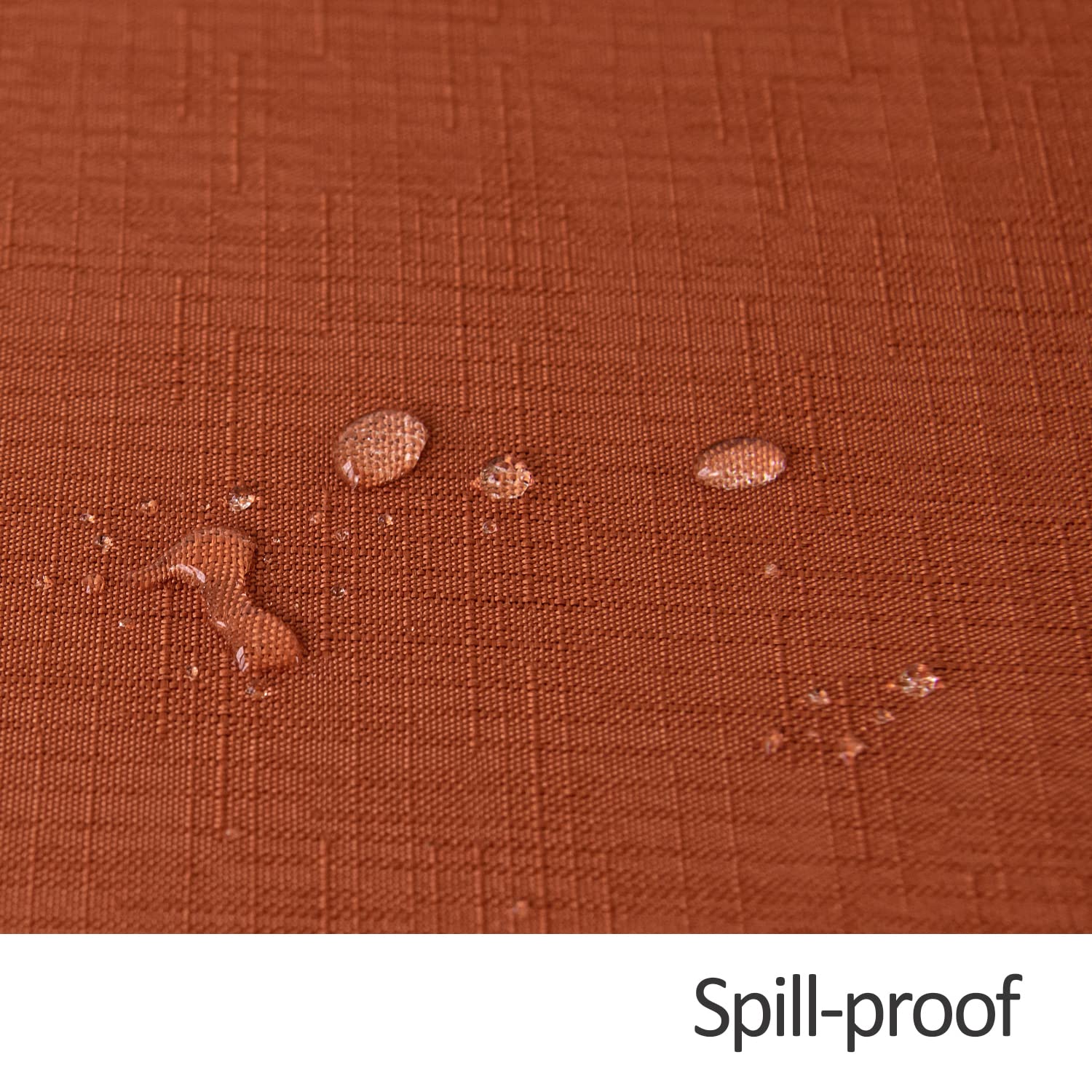 maxmill Slubby Textured Rectangle Tablecloth Water Resistant Wrinkle Free Spill-Proof, Soft Fall Table Cloth for Thanksgiving Parties Harvest Holiday Dinner, Halloween Decoration, 60 x 84 Inch Rust