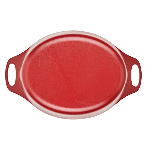 Rachael Ray NITRO Cast Iron Dutch Oven, 6.5 Quart, Red