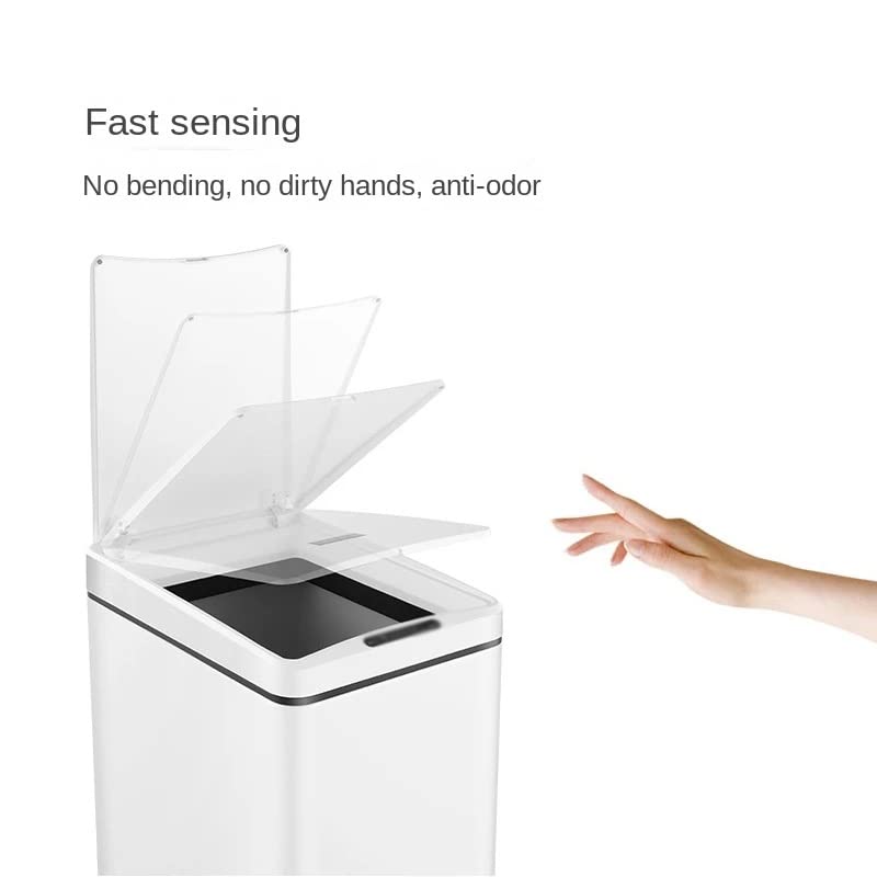 XBWEI Intelligent Induction Trash Can Large Size Commercial Home Hotel Office Lobby Airport Storage Waste Bins Smart Kitchen