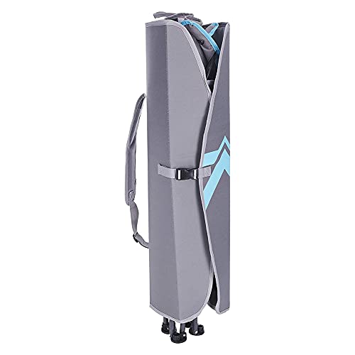 Kelsyus Premium Portable Camping Folding Outdoor Lawn Chair w/50+ UPF Canopy, Cup Holder, & Carry Strap, for Sports, Beach, Lake, Blue & Gray (2 Pack)