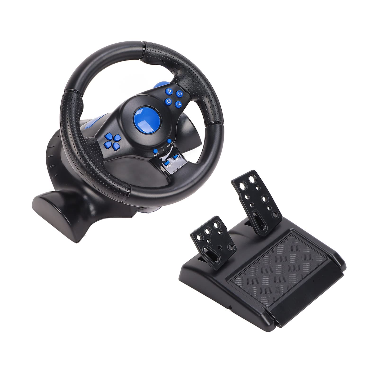 PC Steering Wheel, 180 Degree Rotation Programmable USB Racing Game Wheel, with Spring Pedal, for PS4, for PS3, for XBOX One, for XBOX 360, for Switch, PC