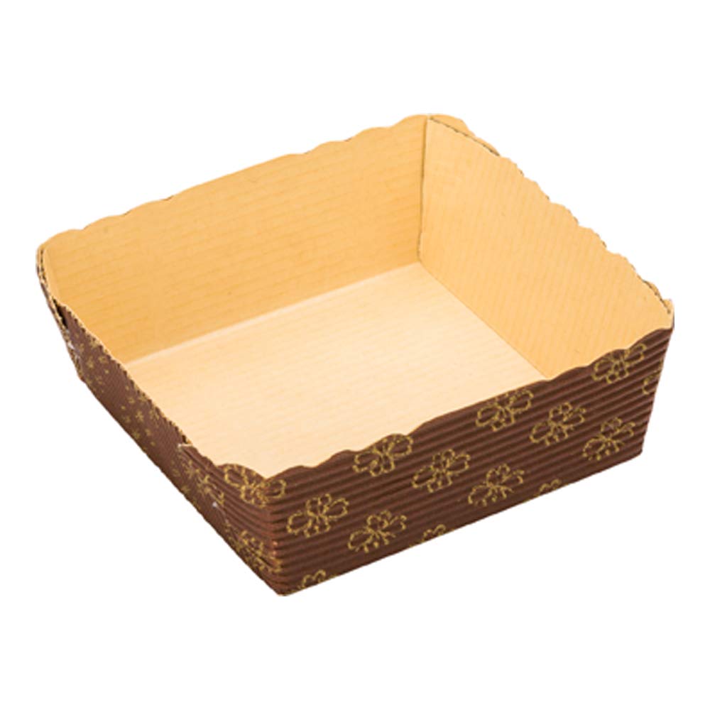 Restaurantware Panificio Premium 4 oz Kraft Square Baking Cup: Paper Baking Cups Perfect for Muffins, Cupcakes or Mini Snacks - Greaseproof, Rippled - Disposable and Recyclable - 100ct Box