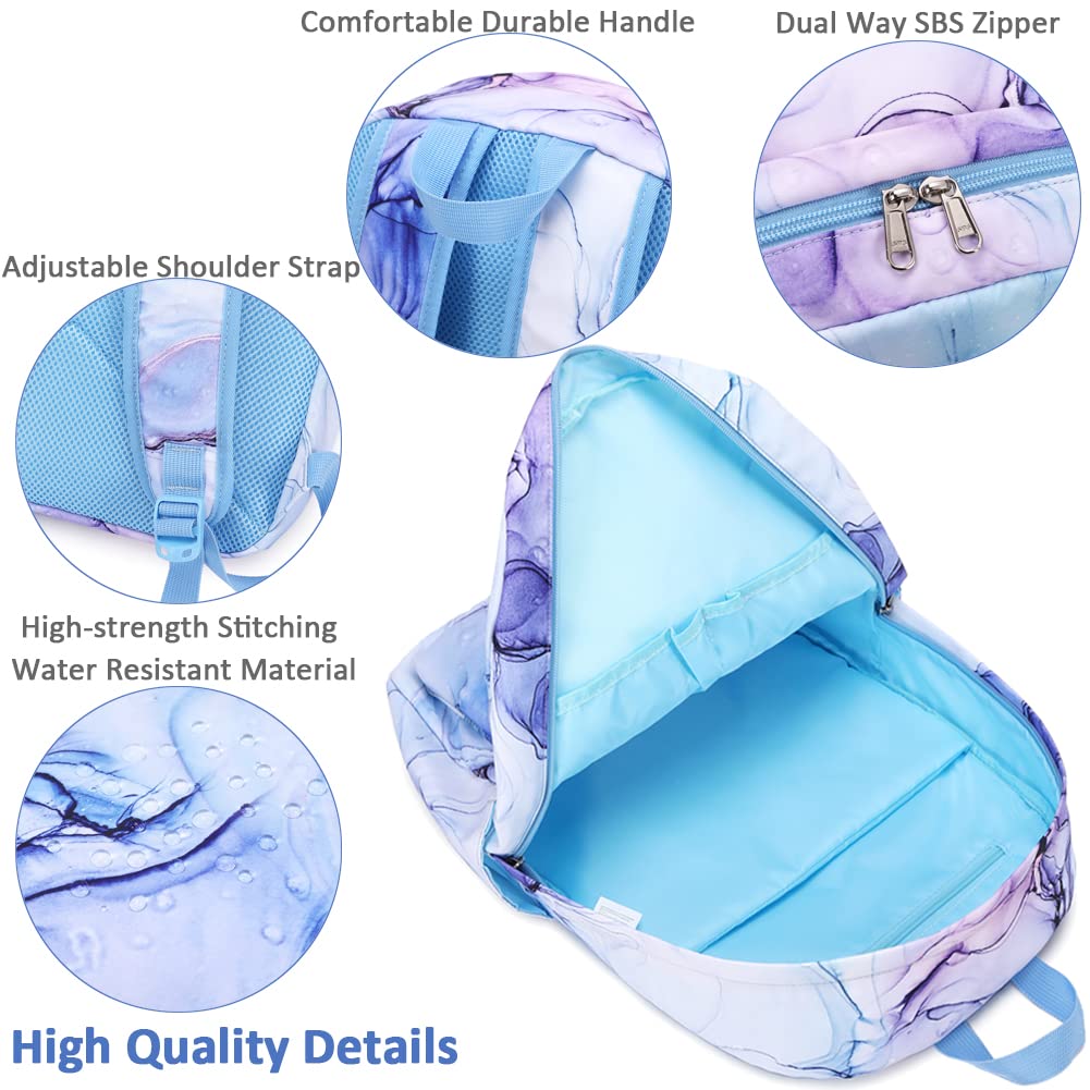 Meisohua Girls Backpack for School Kids Backpack for Girls 3 in 1 Set Elementary School Bags with Lunch Bag Pencil Bag Water Resistant