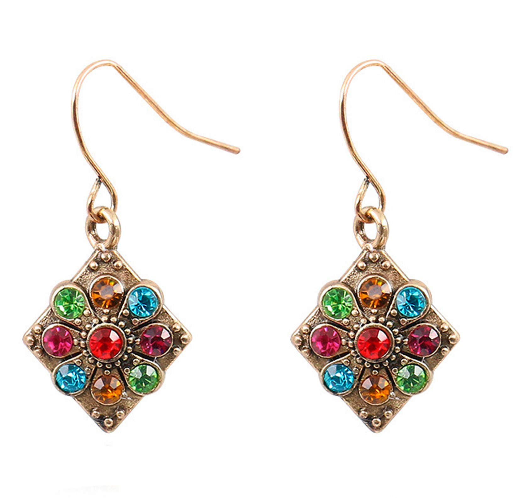 LAIMALA 7 Pairs Bohemian Vintage Dangle Earrings Retro Rhinestone Dangle Drop Earrings for Women