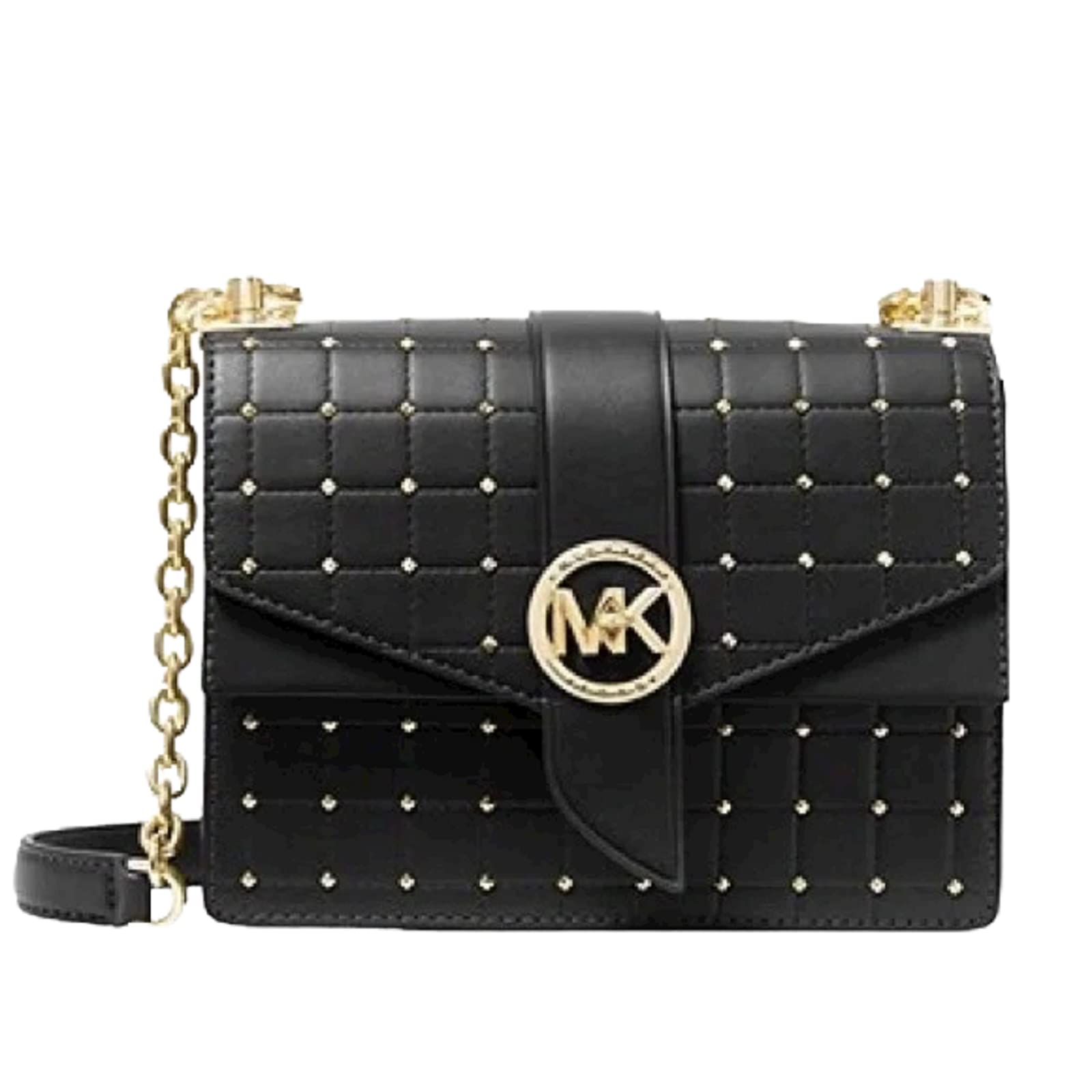 Michael Kors Greenwich Flap Style Crossbody Small (Black Studs)