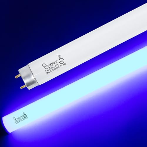 Wesome Lighting T8 F10W U/V BL Replacement Bulbs, 13 Inch Fluorescent Tube for 20W Device, Black Light Bulbs, 365-nm, G13 Base Fluorescent Bulbs, 2 Pack