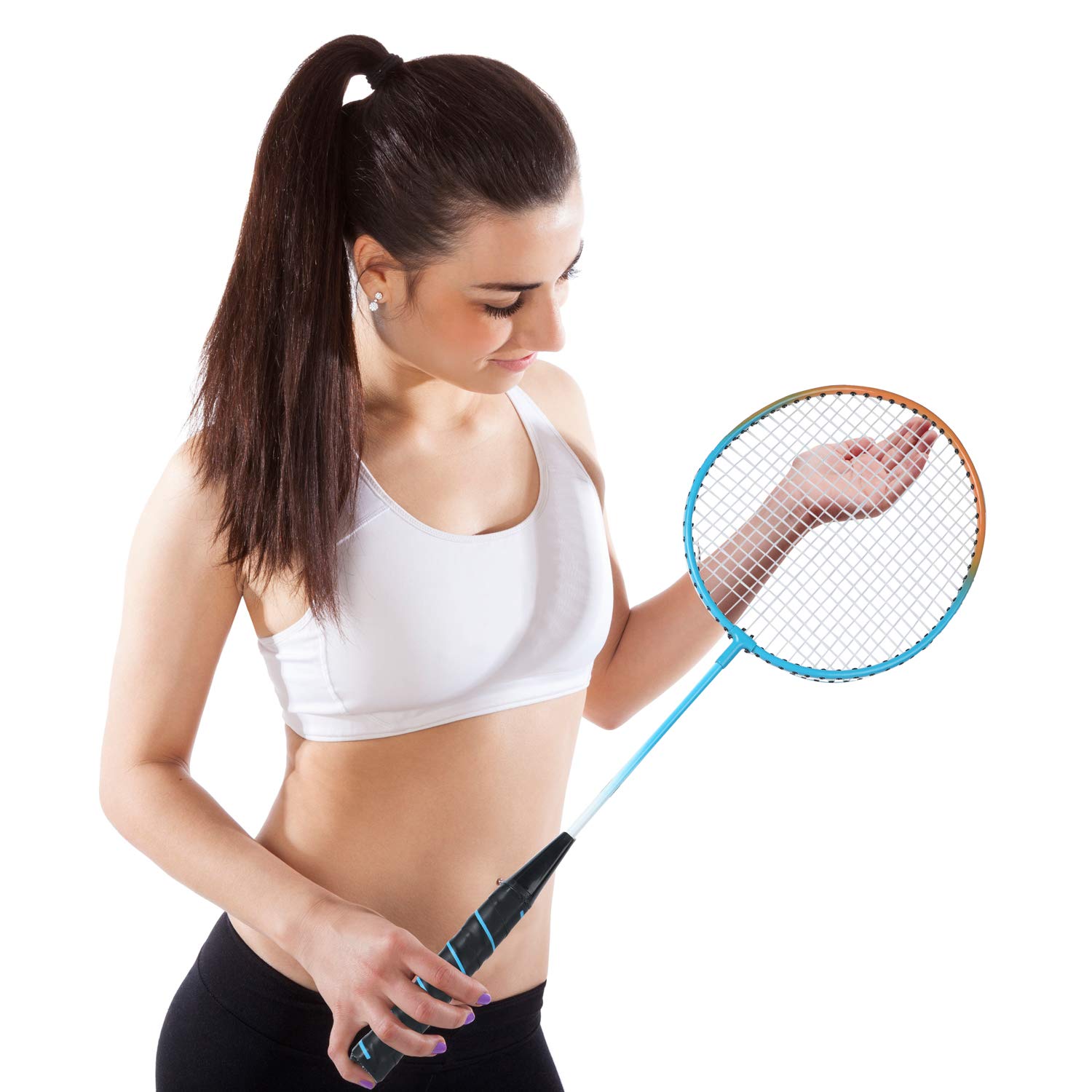 Keehoo 2 Player Badminton Rackets Set for Adults Kids, Lightweight Sturdy, Backyard Game-Double Racquets, 2 Shuttlecocks and Carry Bag Included