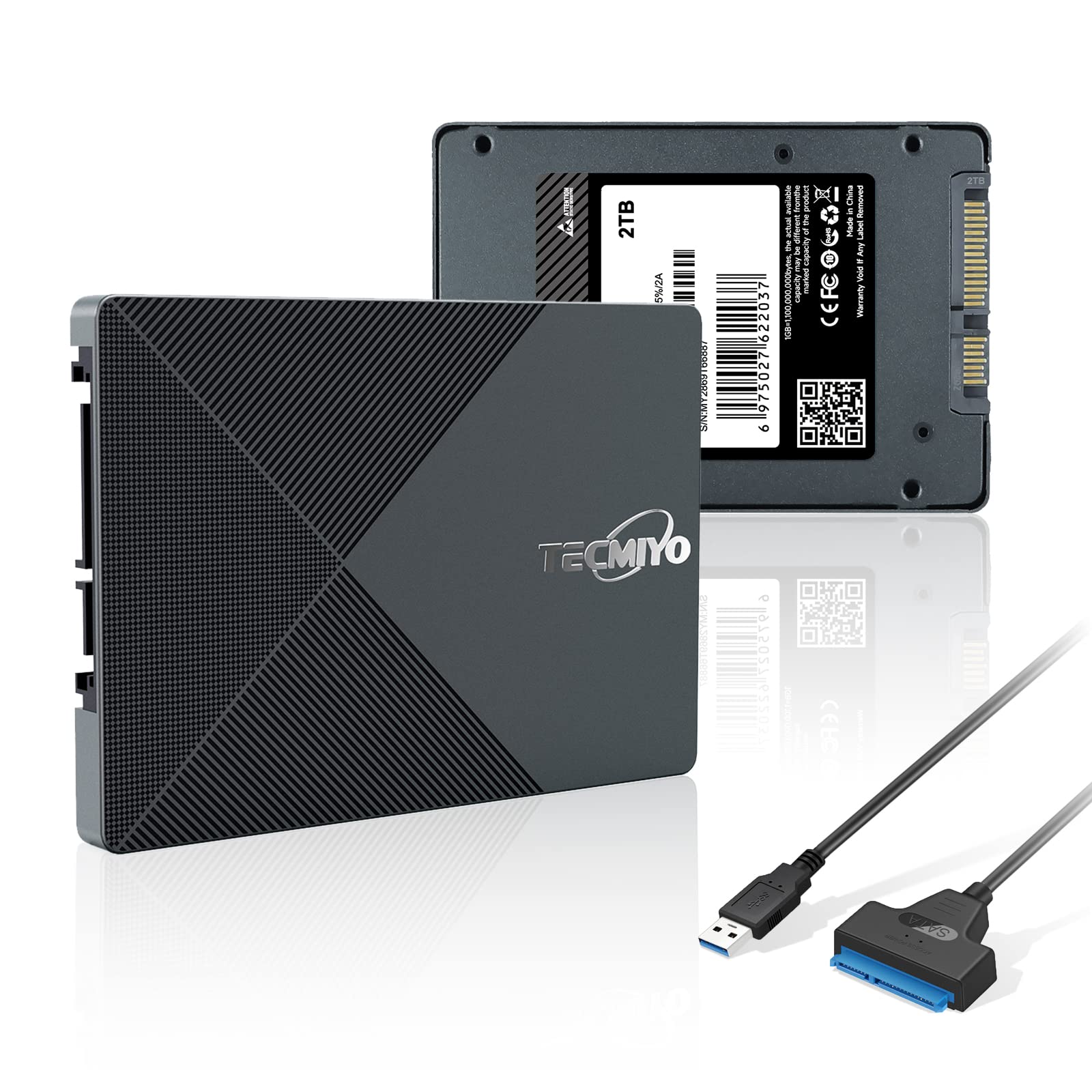 TECMIYO 2TB SATA SSD Internal Solid State Drive- 6 Gb/s, 2.5 inch /7mm (0.28") 3D V-NAND R/W up to 560/500 MB/s