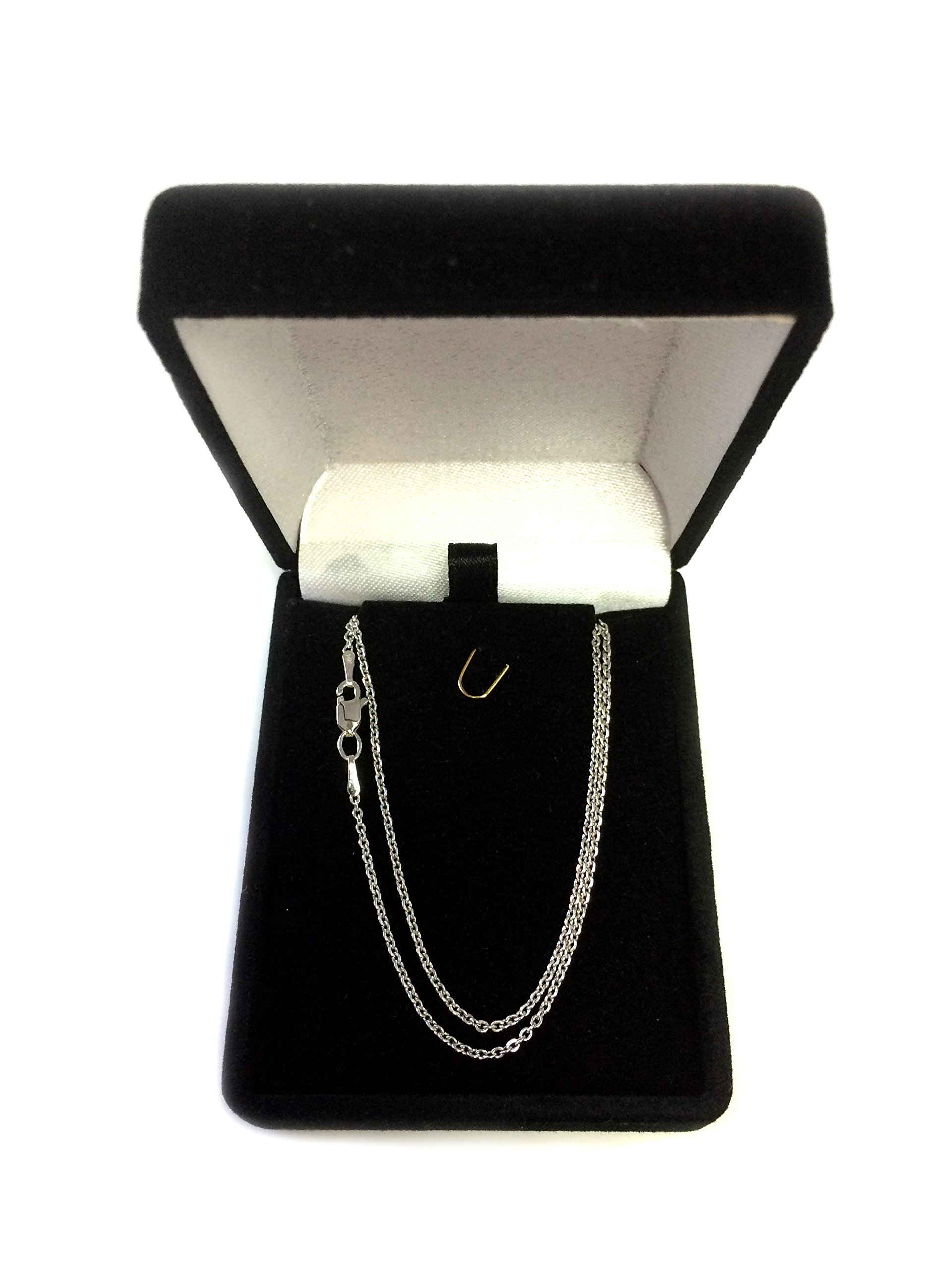 Jewelry Affairs 14k White Real Gold Forsantina Chain Necklace, 1.5mm, 18"