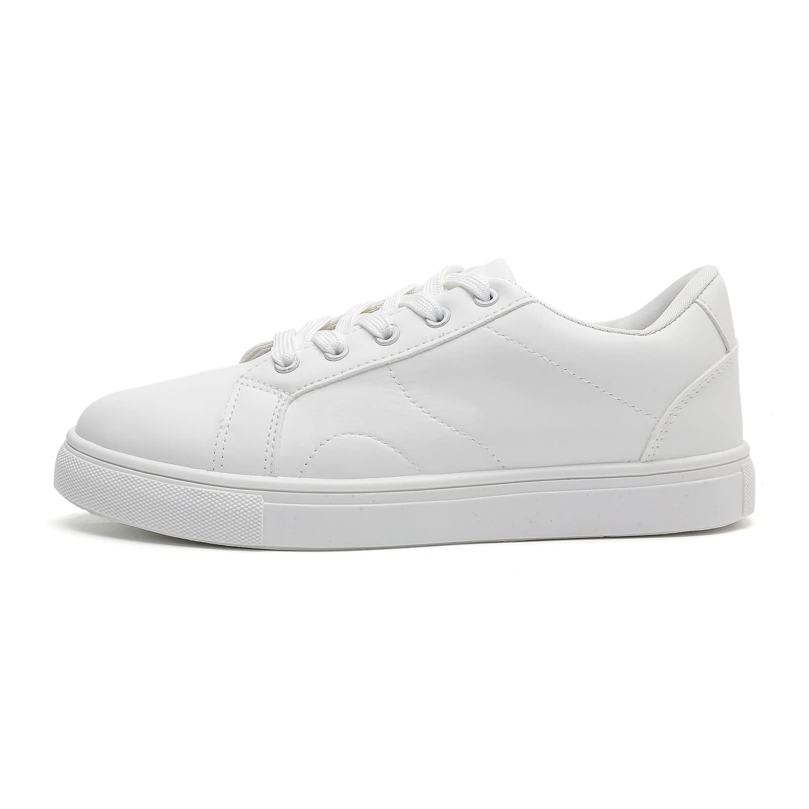 MEMON Women Platform Sneakers White Comfortable Walking Casual Lace Up Fashion Sneakers(ME2305-White-39)