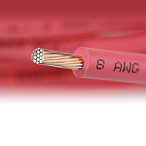 TEMCo 8 AWG/Gauge Solar Cable - Made in The USA 50 Feet Red (Variety of Lengths Available)