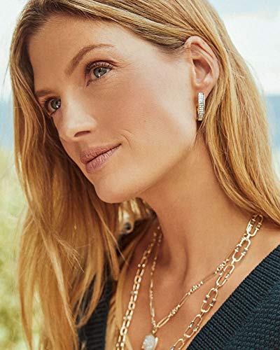 Kendra Scott Jack Gold Hoop Earrings in White Crystal