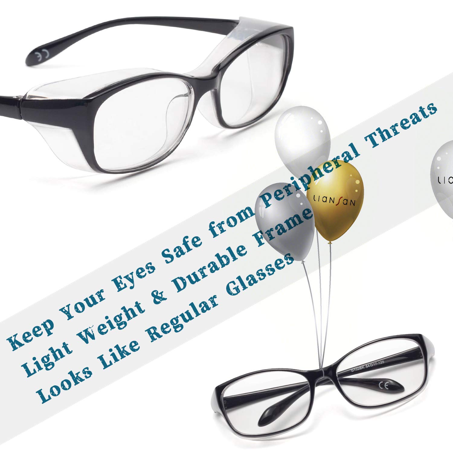 LianSan Anti Fog Safety Goggles for Nurses, Side Shields Lab Goggles, PPE Protective Safety Glasses for Women Men Blue