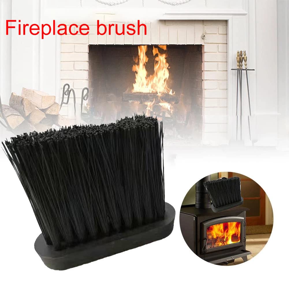 NIGHTKIST 2PCS Oblong Fireplace Brush Replacement Head Spare Bench Hearth Cleaning Brush Head Refill Fireplace Broom for Companion Sets