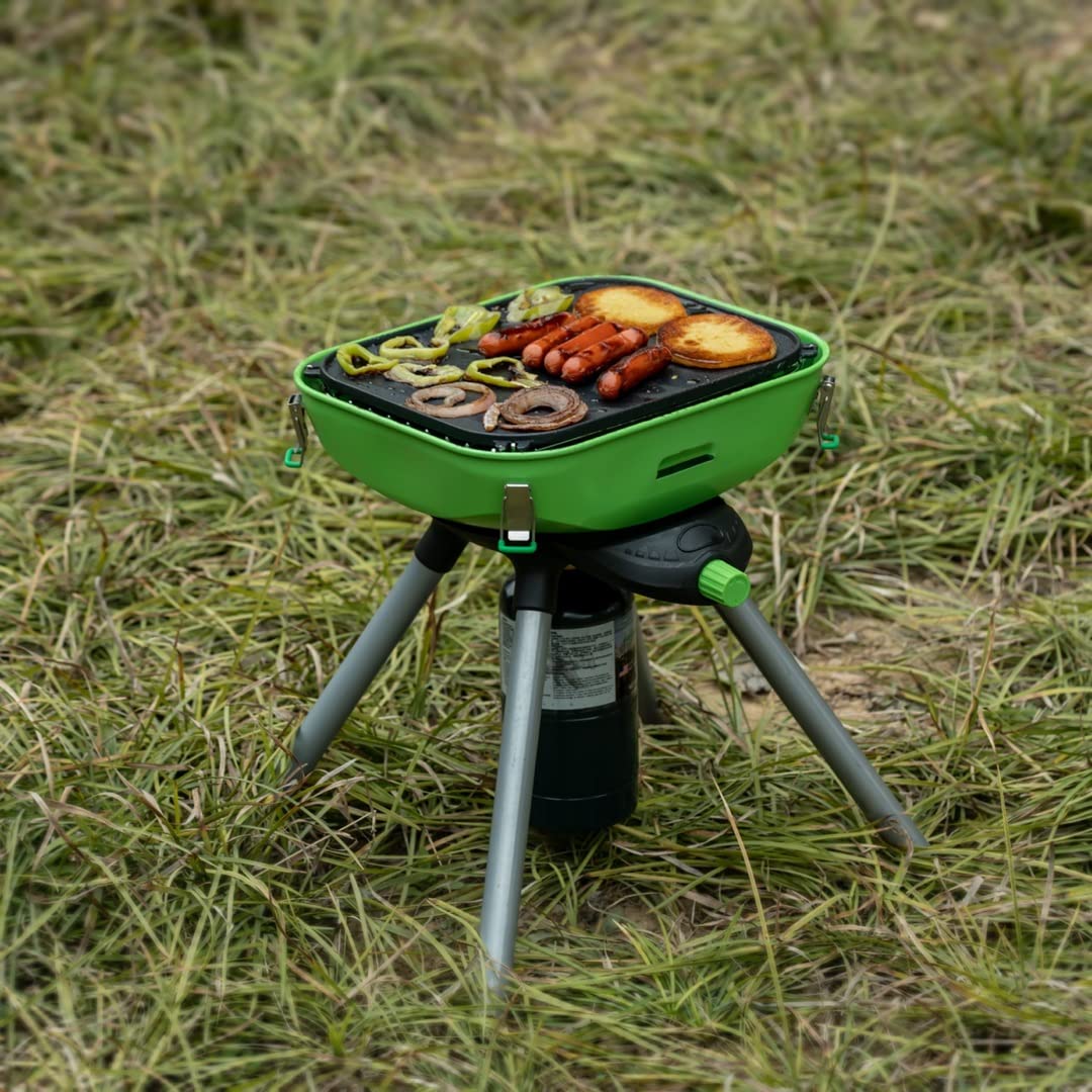 Multi-Function Portable Propane Gas Grill, Stand-Up Camping Griddle Propane Grill Suitable for 1-3 people,8000 BTU Burner ,9.5 x 12 Inch Cooking Surface,Portable Bag For Easy Carrying