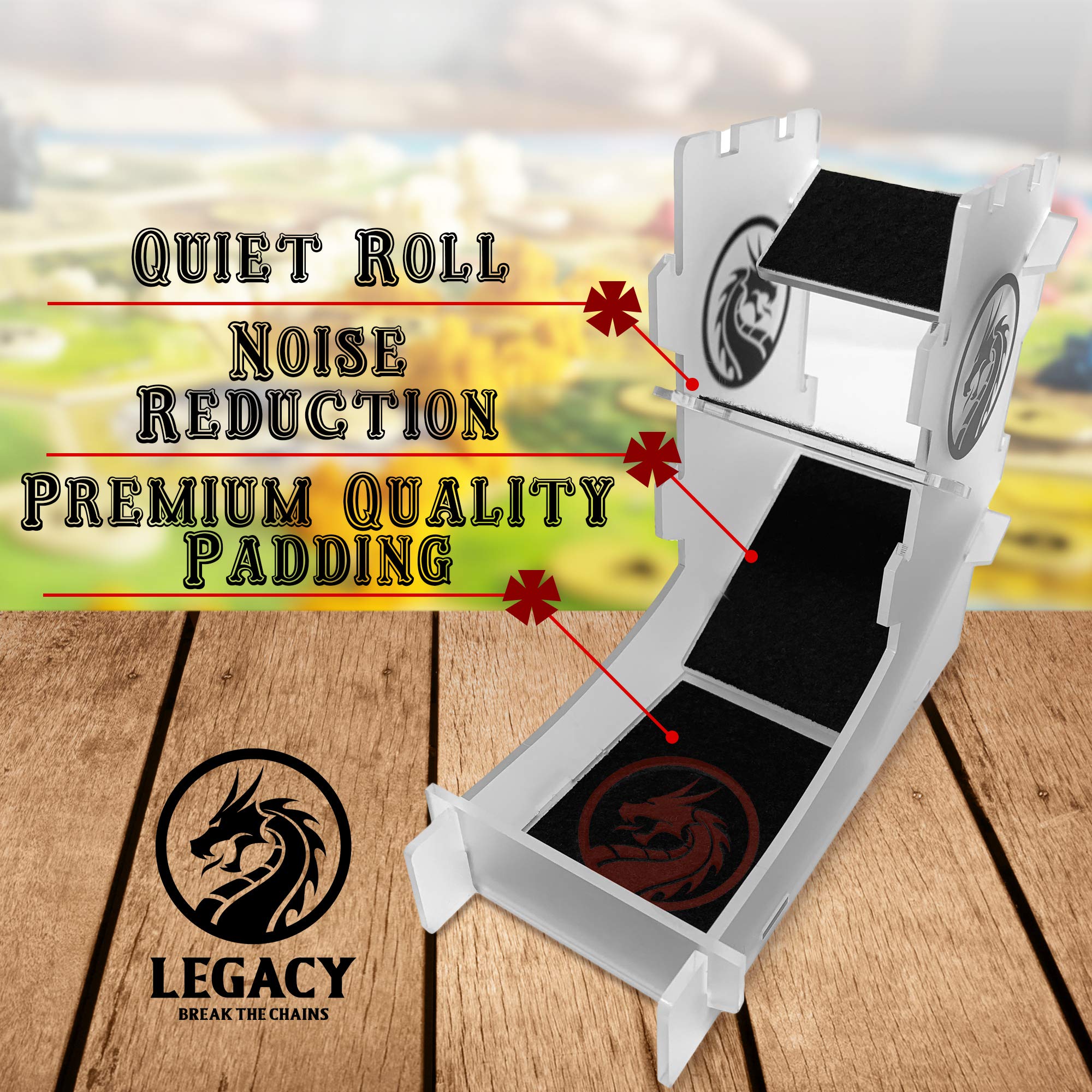 LEGACY Dice Tower Tray Portable - Easy Dice Roller, Board Games, RPG, Travel Size