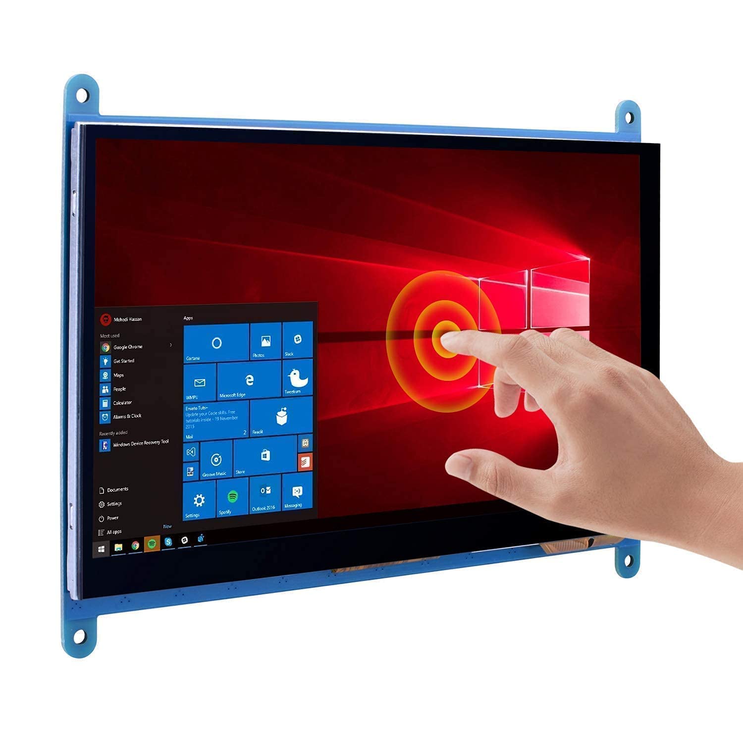 kuman 7 Inch Touch Screen 1024x600 for Raspberry pi 4 3 2 1 Model B A and PC
