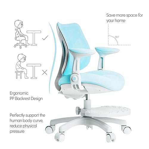 TIANFUSTAR Kids Desk Chair,Children Study Computer Chair with Adjustable Height,Swivel Mesh Task Student Chair for Teens Boys Girls Youth in Home Bedroom School