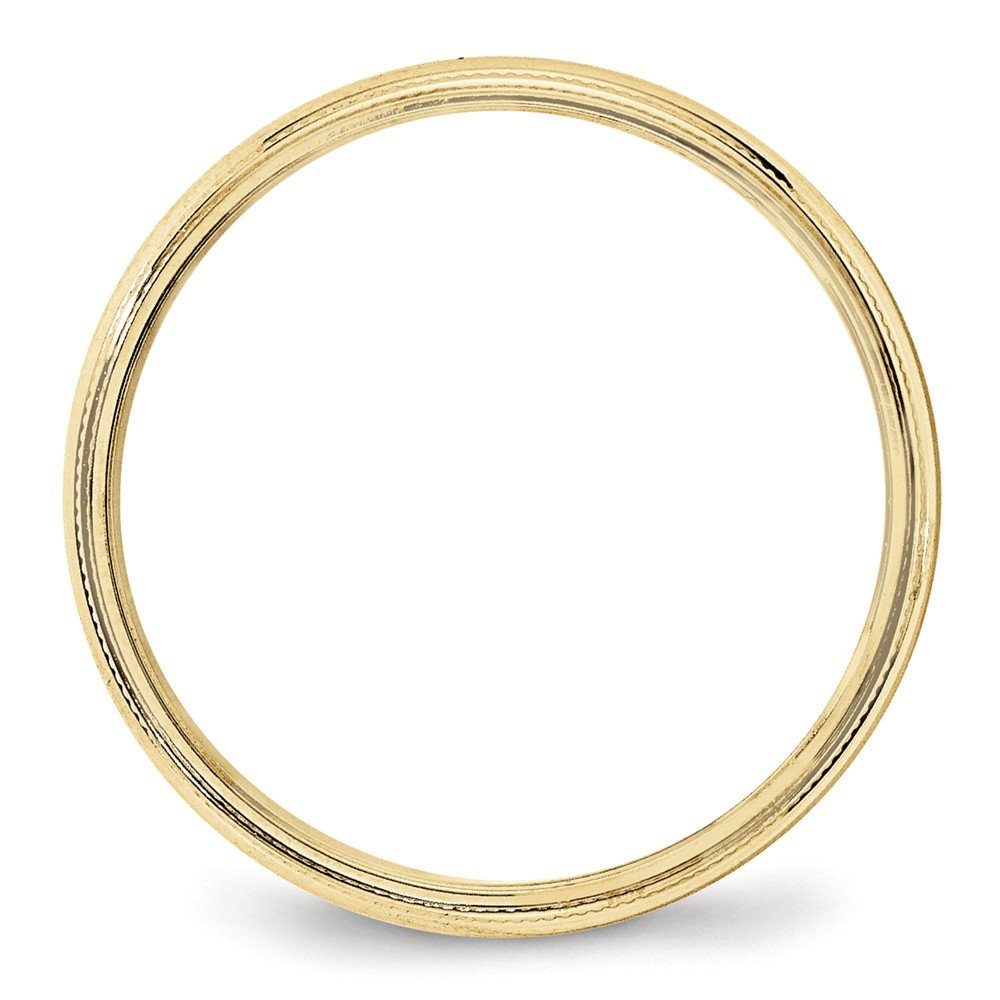 Jewelry Pilot 10K Yellow Gold 4mm Lightweight Milgrain Half Round Domed Wedding Band - Size 10