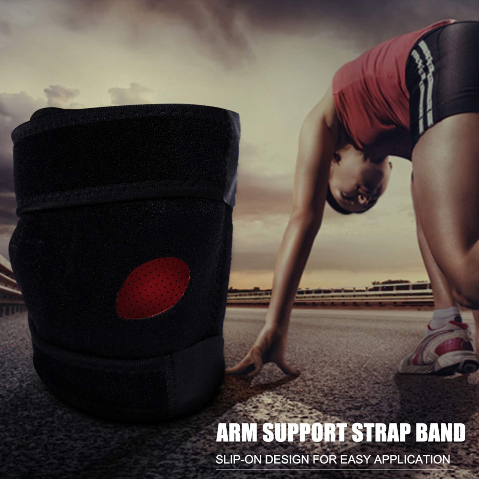 Neoprene Sports Elbow Brace Wrap, Arm Support Strap Band Adjustable for Exercise for Weightlifting for People with Easy Elbow Injuries for Tennis Golfers
