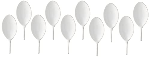 Restaurantware 4 Inch Porcelain Tasting Spoons 10 Fish Shape Porcelain Spoons - Microwave-Safe Oven-Safe White Porcelain White Tasting Spoons Chip-Resistant For Tastings Or Individual Portions