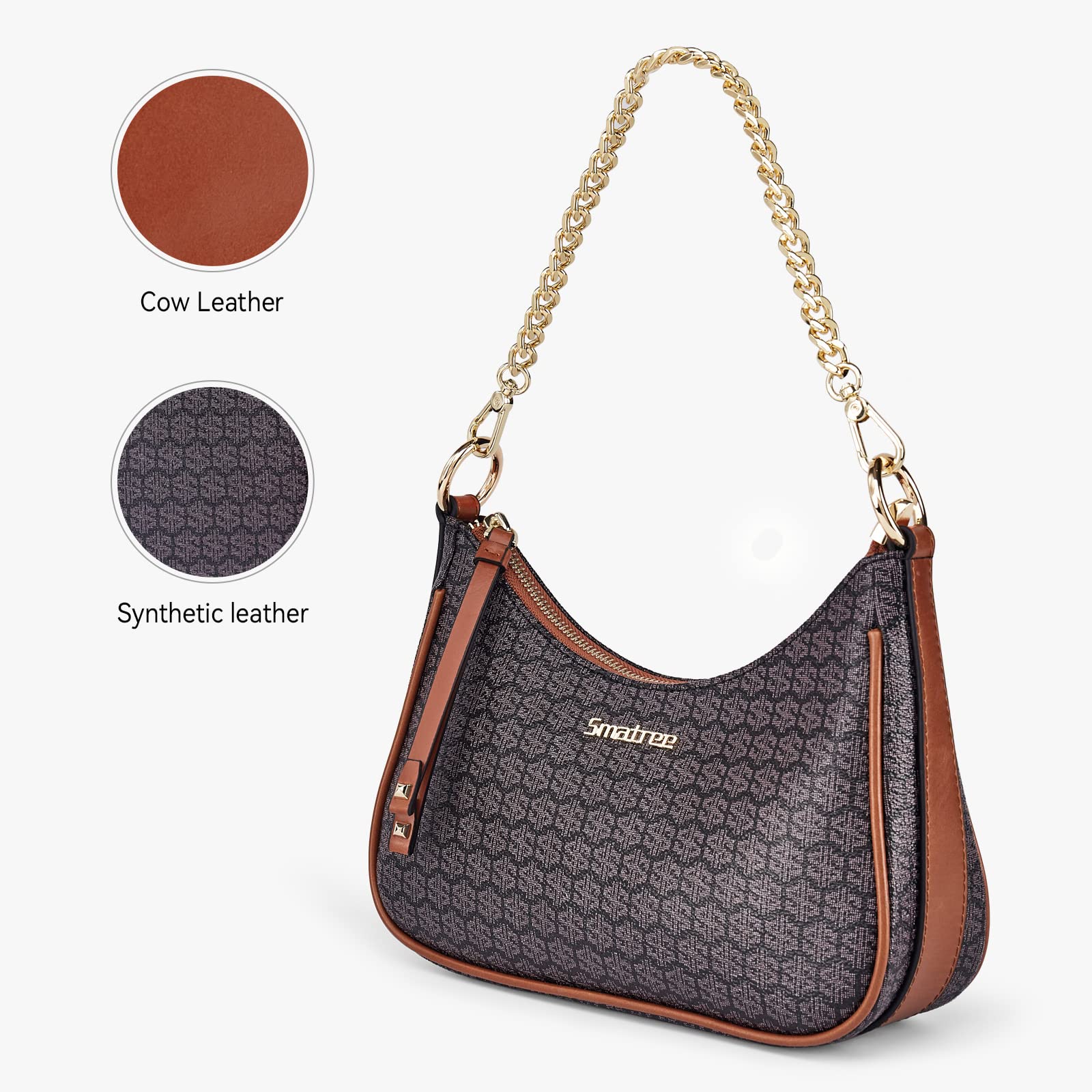 Scootree Smatree Metallic Full Grain Leather Shoulder Bag for Women
