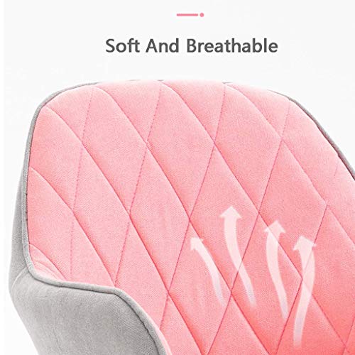LWW Chairs,Comfy Cloth Computer Chair,Cotton and Linen Fabric Home Office Swivel Chair,Fashion Stitching Color Mid-Back Sofa Task Chairs