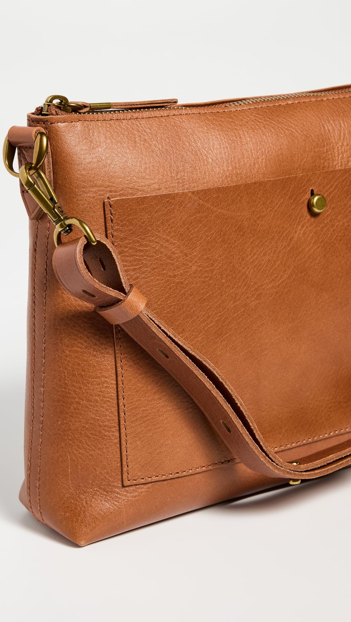 Madewell Women's The Transport Shoulder Crossbody Bag, English Saddle, Tan, Brown, One Size