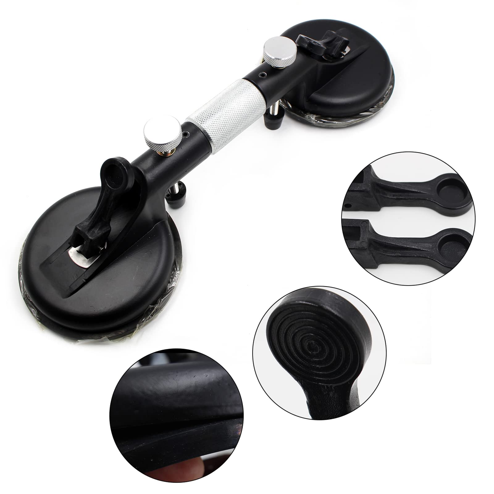Saddgo Vacuum Suction Cup Adjustable Stone Seam Setter for Pulling and Aligning Tiles Flat Glass Lifter Gripper Sucker, Black