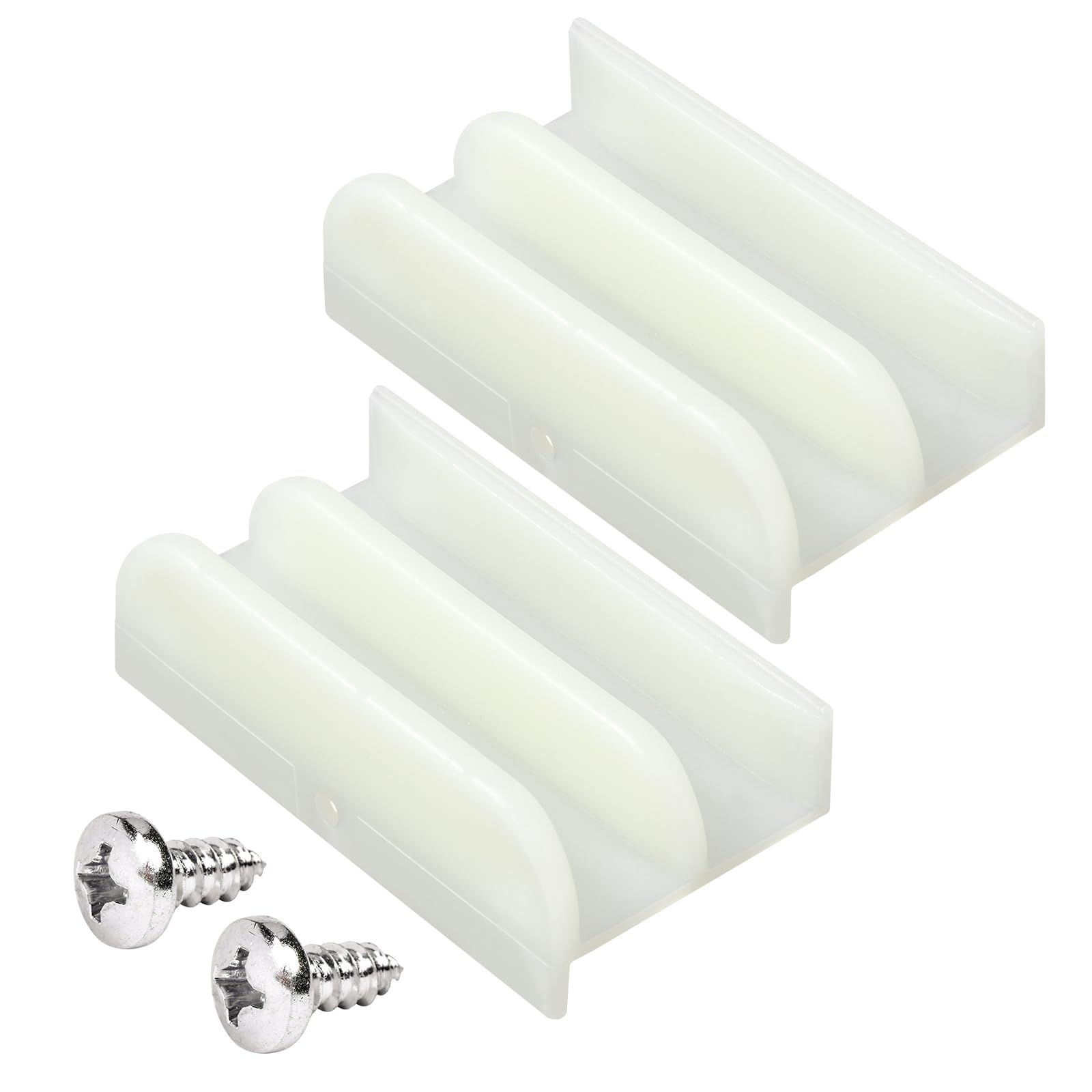 VYH M6219 Sliding Shower Door Bottom Guide for Sliding Shower Door (Top Hung) Shower Door Guide, 1/2 in Channels for Glass Shower Door Plastic Guide（2 Pack