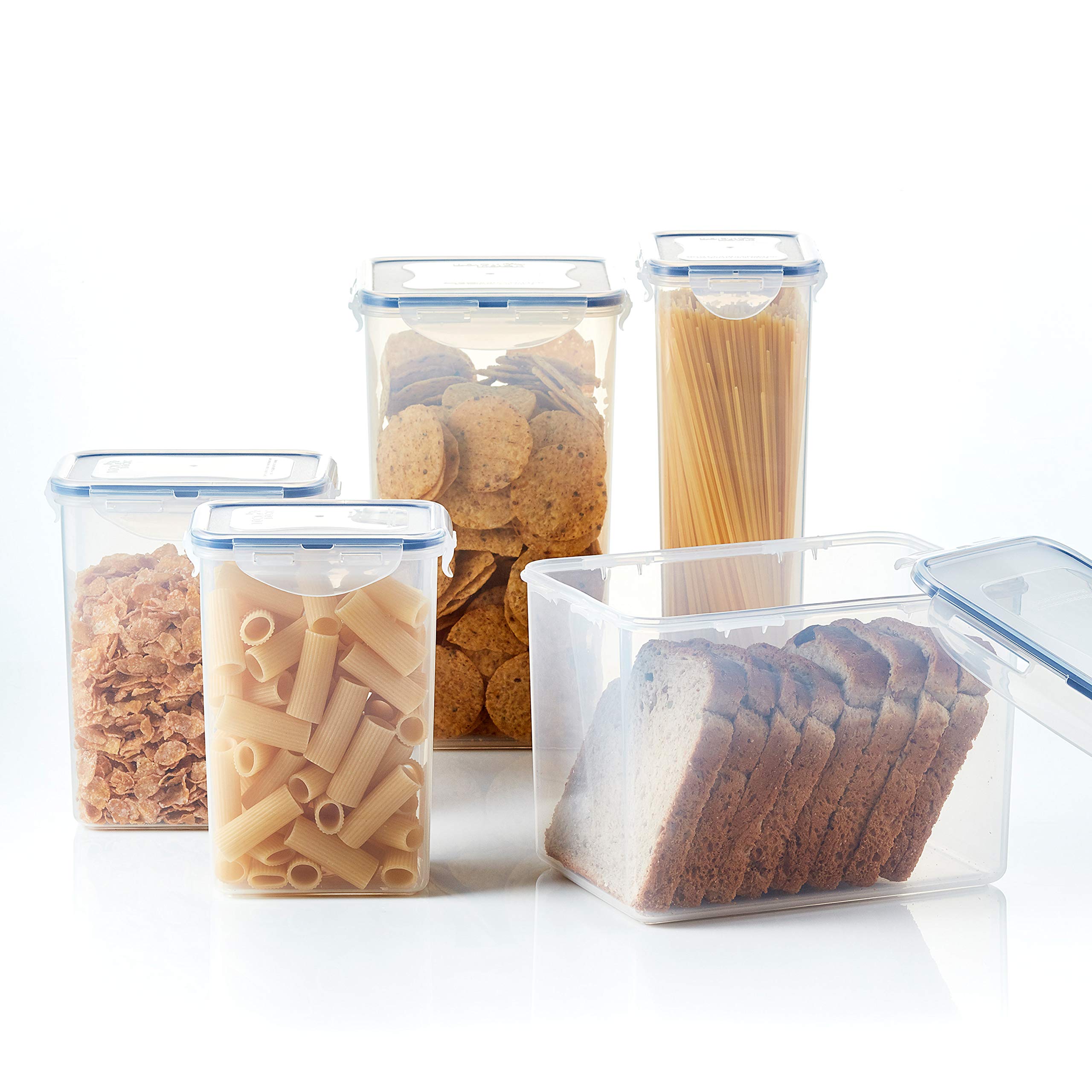 LocknLock Easy Essentials Food Lids (Flip-top) / Pantry Storage Containers, BPA Free, Top-10 Cup-for Snacks, Clear (Pack of 2)