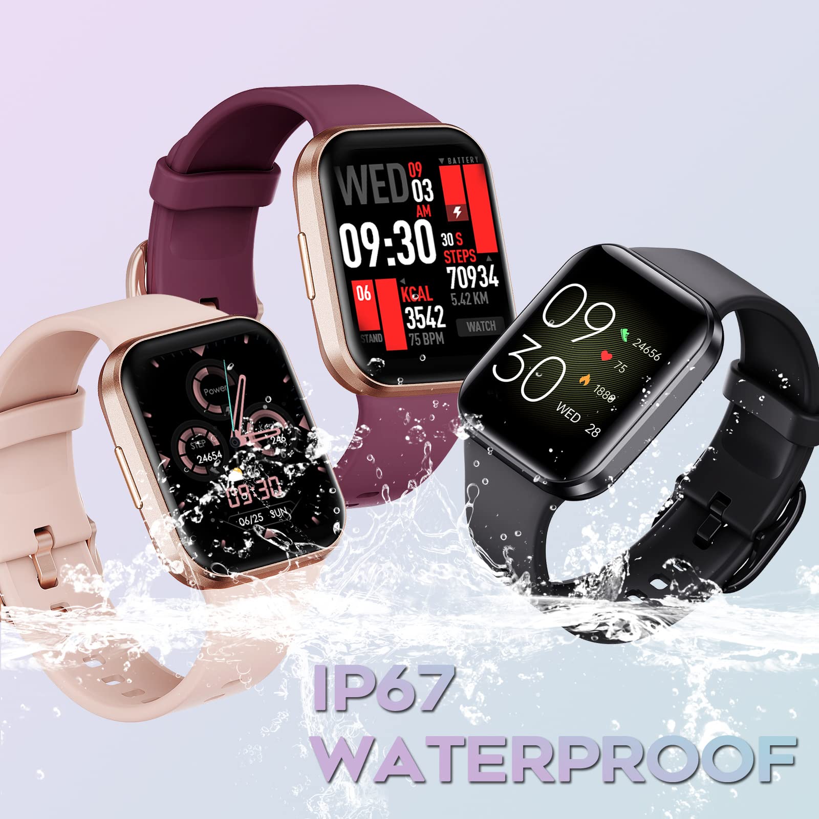 Smart Watch for Android iOS Sleep Tracker Message Notification Waterproof 100+ Dials Smartwatch Pedometer Watch Calorie Counter for Women Men