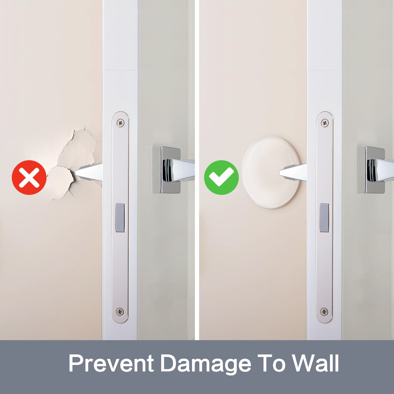 Large Door Knob Wall Protector 3.15β, 6pcs Clear Door Stopper Wall Protector with Strong Self Adhesive, Soft Silencer Door Bumpers for Home and Office