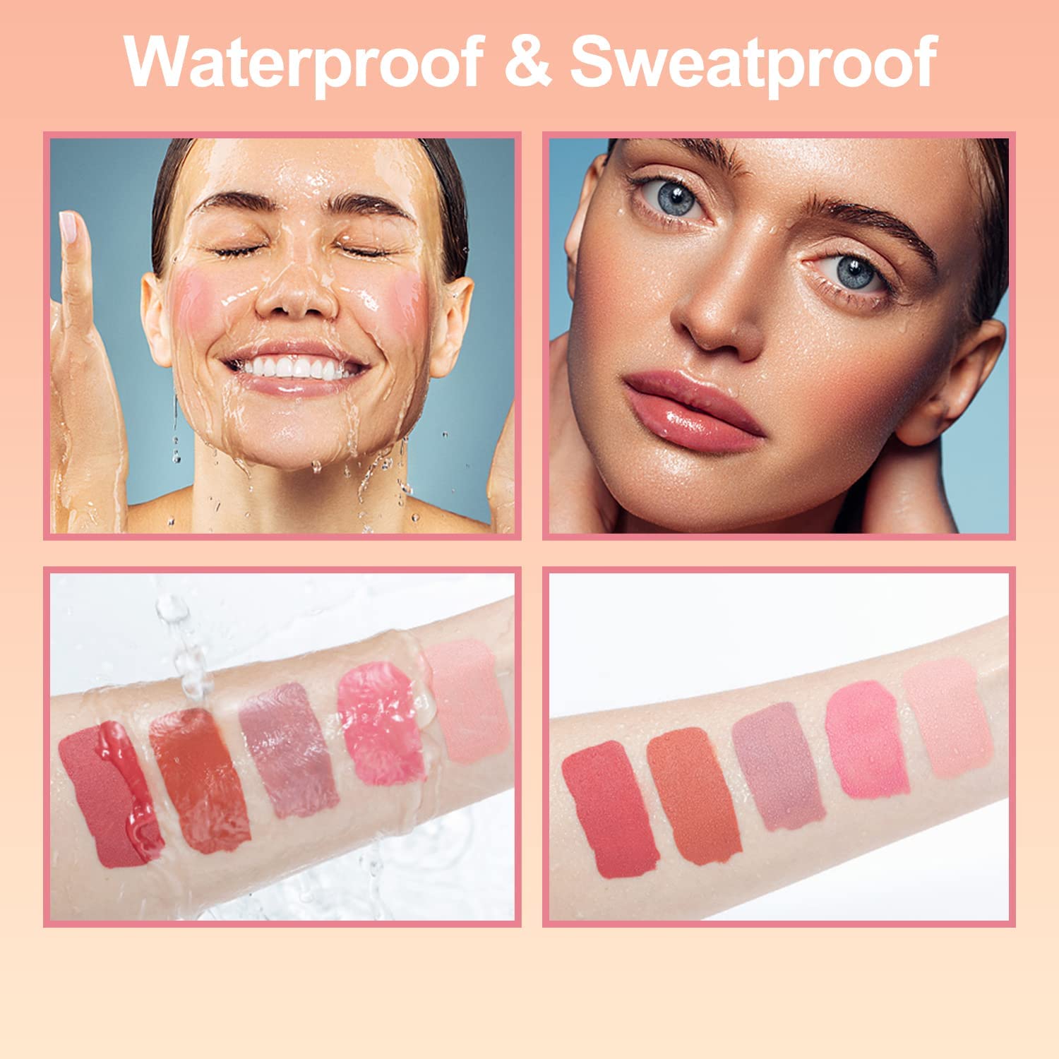 Liquid Blush - Silky Cream Blush,Blendable Blush Stick for Cheeks,Natural Matte Blush Wand,Moisturizing & Long Lasting Face Blush (02#Lucky)