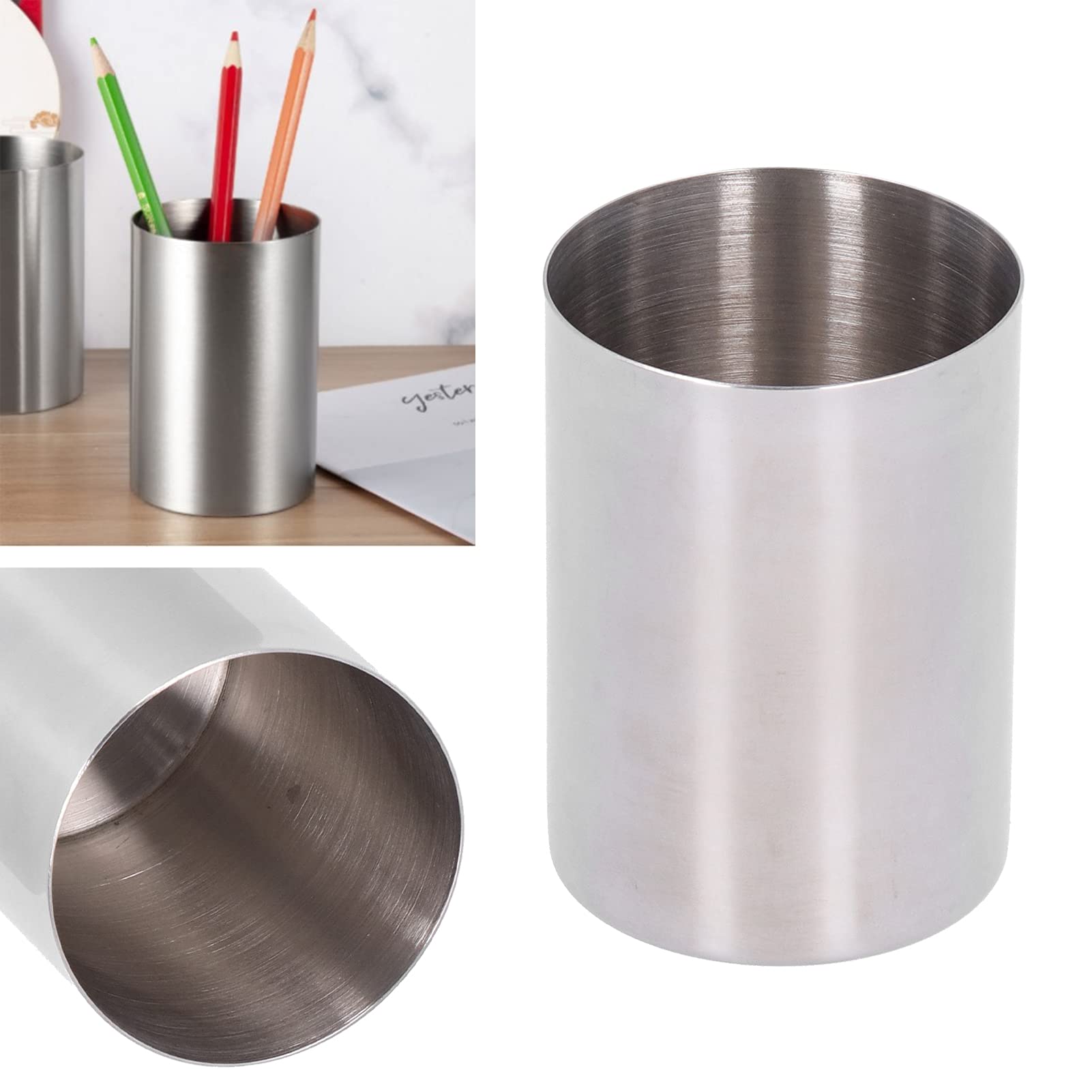 Mokernali Stainless Steel Utensil Holder, Kitchen Utensils Holder for Countertop, Kitchen Cooking Caddy and Countertop Utensil Organizer for Chopsticks Spoon Fork Steak Knife, 3.3 x 2.4 In