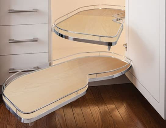 Lemans II Set 2-Shelf Lazy Susan with Soft-Close for Blind Base Corner Cabinets (574 sq. Model 40, Tray Size: 12", Swings Left)